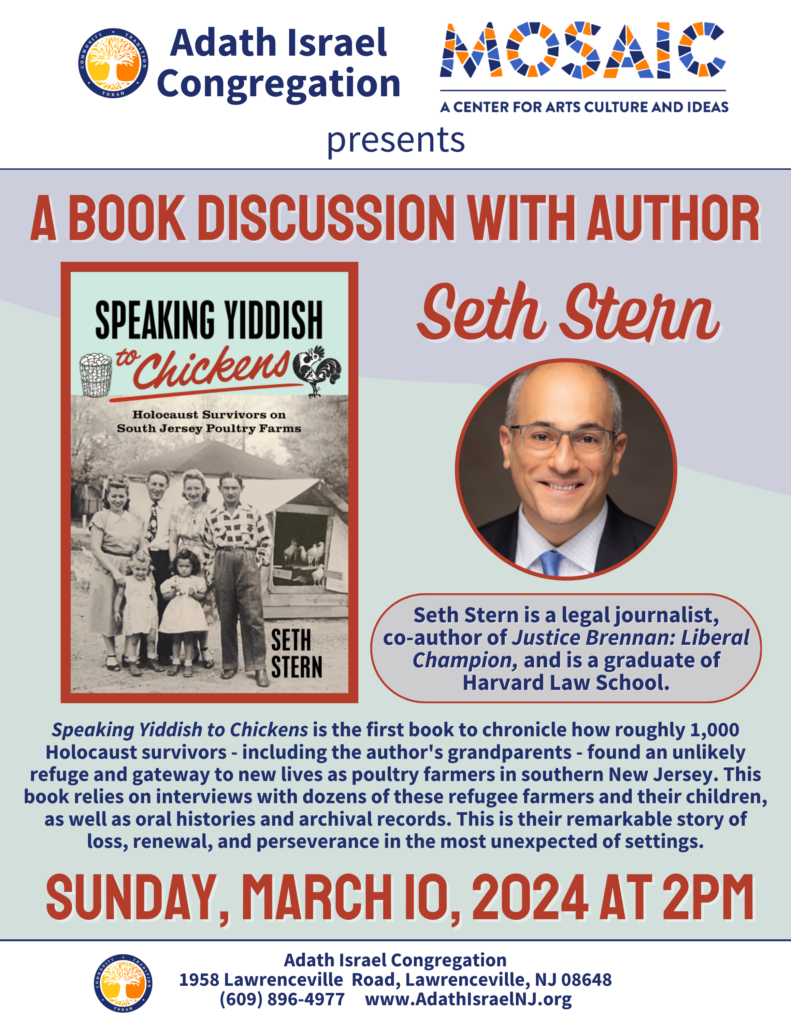 MOSAIC - Speaking Yiddish to Chickens - Adath Israel Congregation